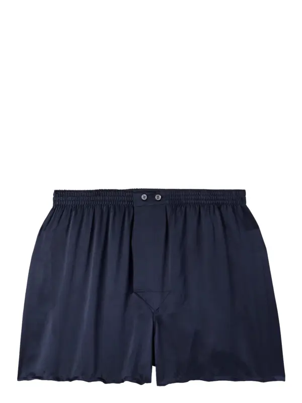Derek Rose Bailey Silk-satin Boxer Shorts - Blue