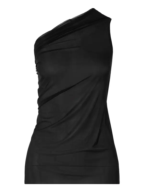 Rick Owens Athena Gathered One-shoulder Top - Black