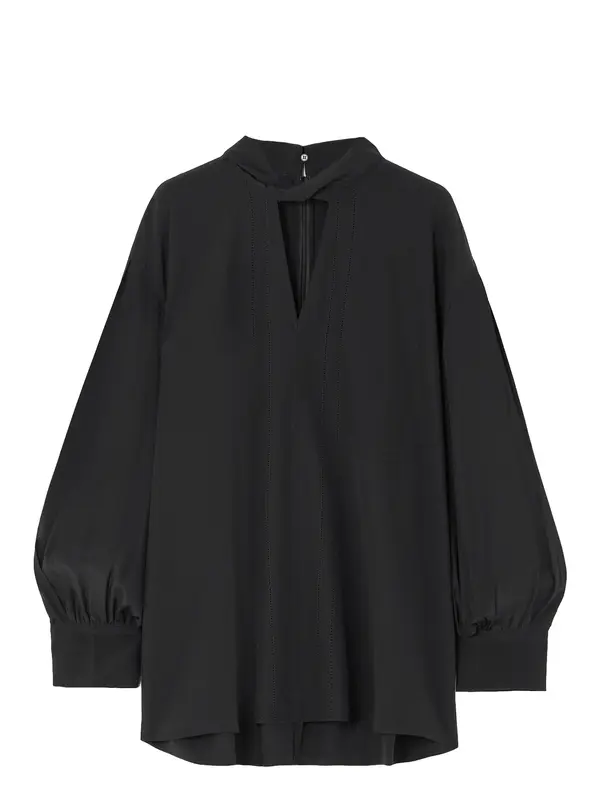 JOSEPH Rivoli Silk Crepe De Chine Blouse - Black
