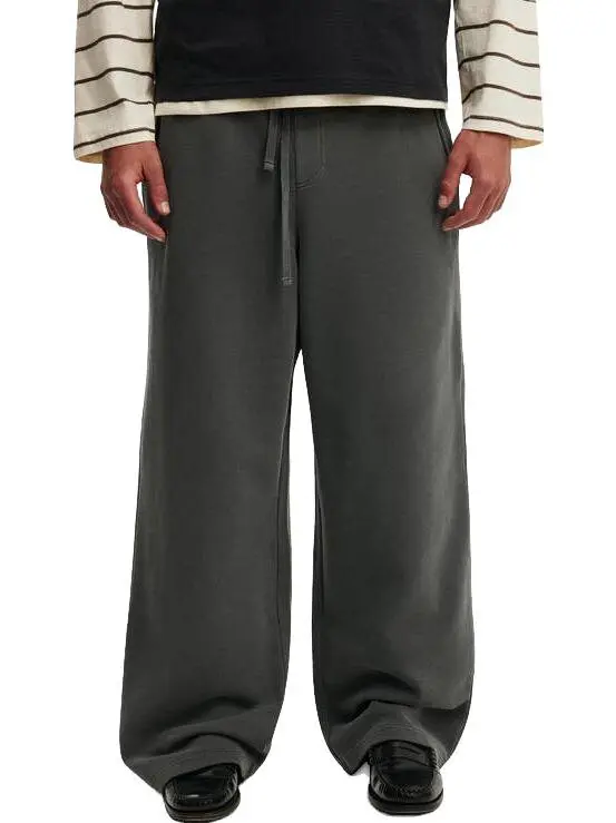 COTTON ON Super Baggy Track Pant - Slate Stone Wash
