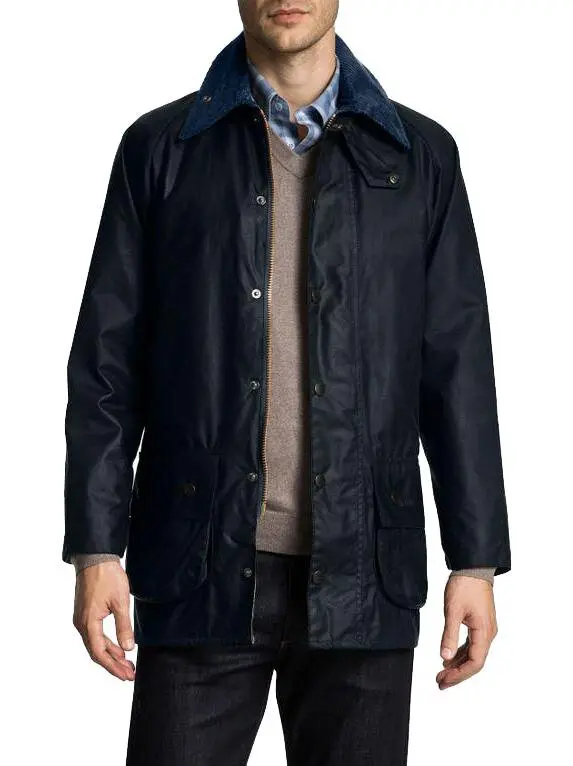 Barbour Beaufort Regular-fit Weatherproof Waxed Jacket - Navy