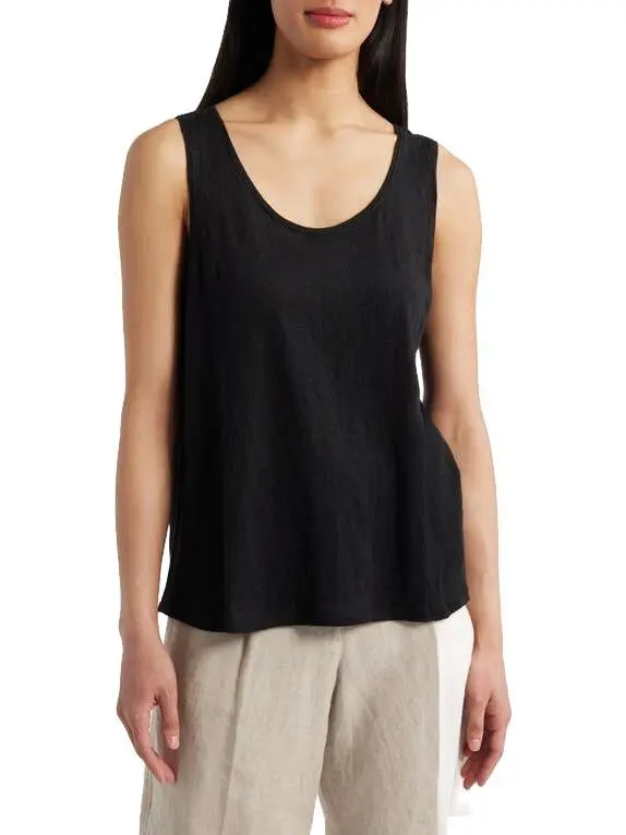 Eileen Fisher Organic Linen Tank - Black