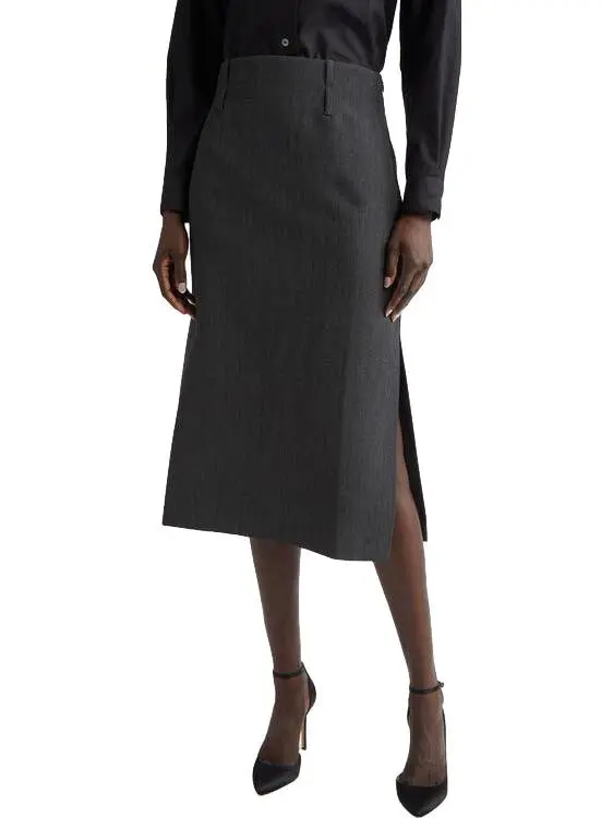 St. John Pinstripe Skirt - Shadow