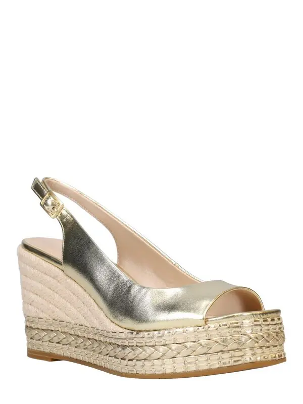 Pelle Moda Eleny Slingback Espadrille Wedge Sandal - Champagne