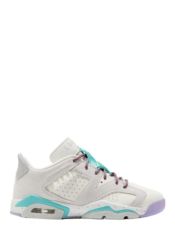 JORDAN 6 Retro Low Let's Play Sneakers - Phantom/green Frost/hydrangeas