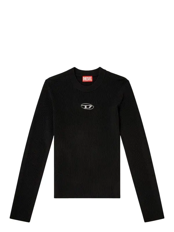 Diesel Oval D Ribbed Sweater - Deep/black