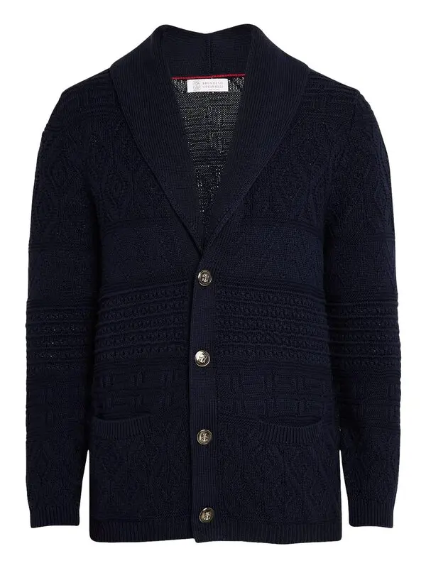 Brunello Cucinelli Shawl Cardigan - Navy