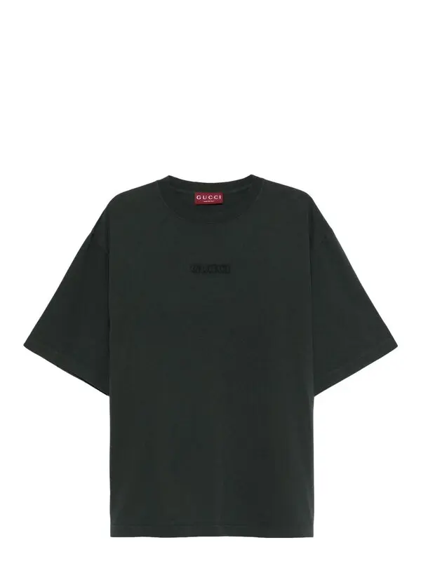 Gucci Logo-lettering Cotton T-shirt - Grey