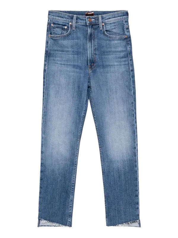 MOTHER High-waisted Rider Ankle Jeans - Blue