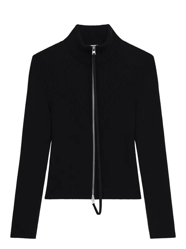 COURREGES Zipped Cardigan - Black