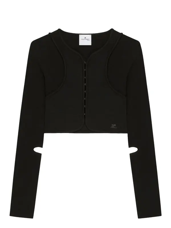 COURREGES Scuba Knitted Jacket - Black