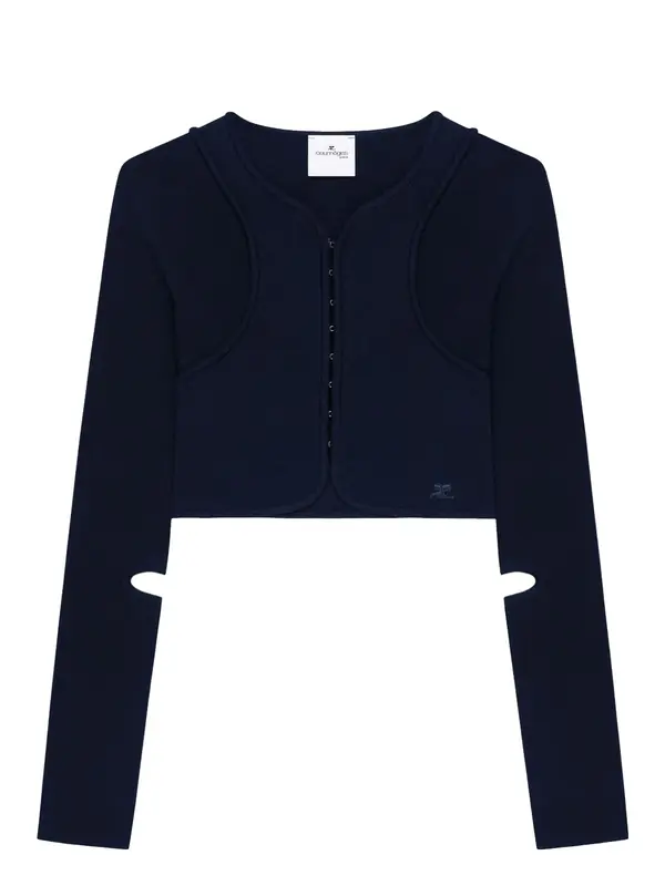 COURREGES Scuba Cardigan - Blue