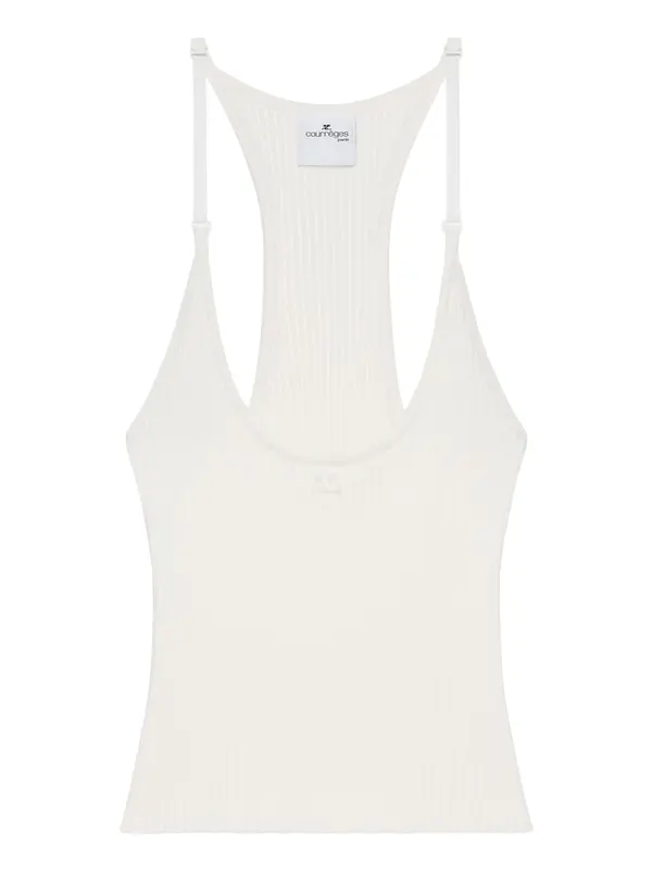 COURREGES Scuba-knit Tank Top - White