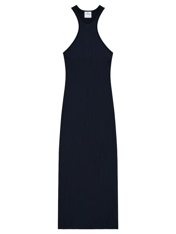 COURREGES Scuba Rib Knit Dress - Blue