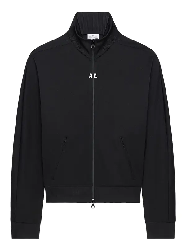 COURREGES Logo-embroidered Track Jacket - Black