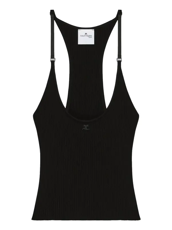 COURREGES Scuba-knit Tank Top - Black