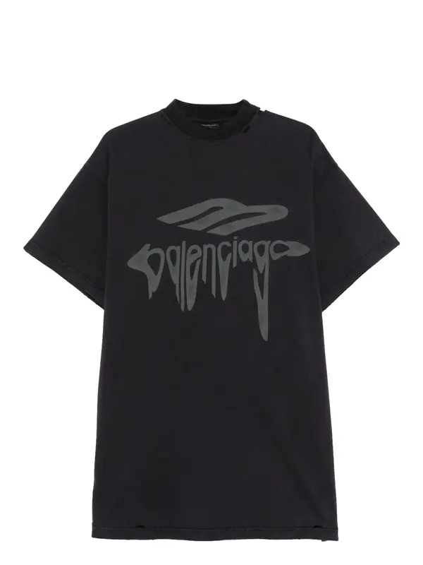 Balenciaga 3b Liquified Oversize T-shirt - Black