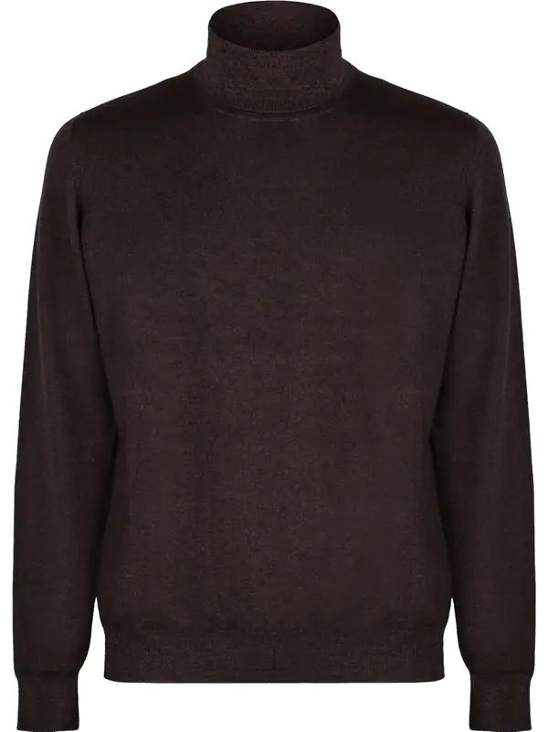 DRUMOHR Roll Neck Jumper - Brown