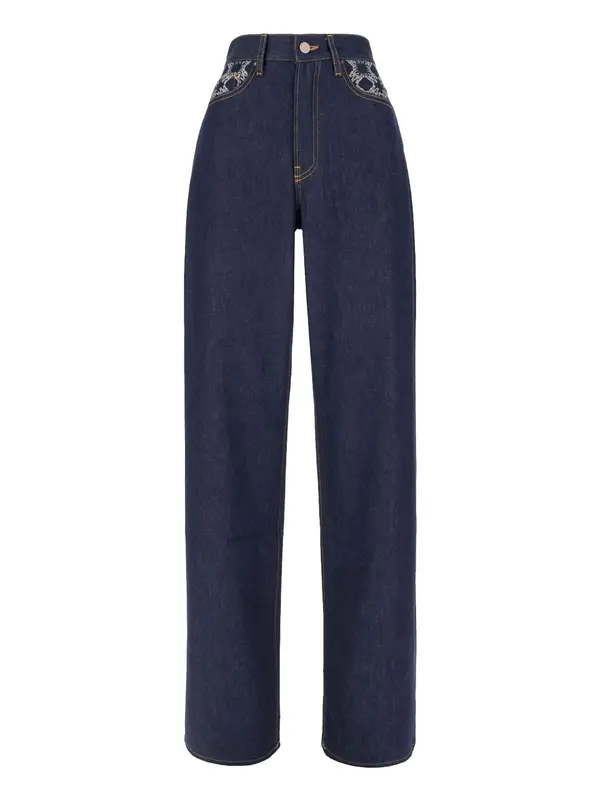 Amiri Monogram Straight Leg Jeans - Blue