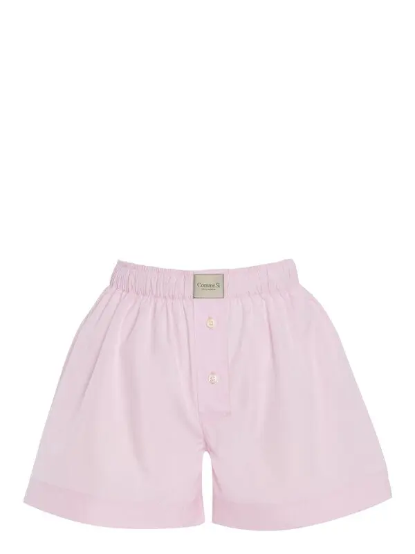 Comme Si La Classica Cotton Poplin Boxer Shorts - Light Pink