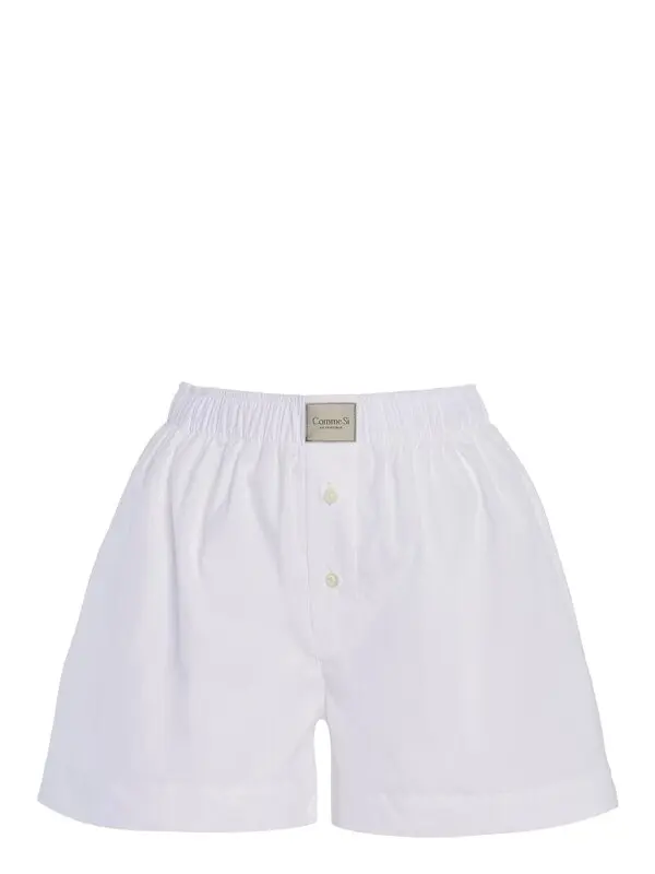 Comme Si La Classica Cotton Poplin Boxer Shorts - White