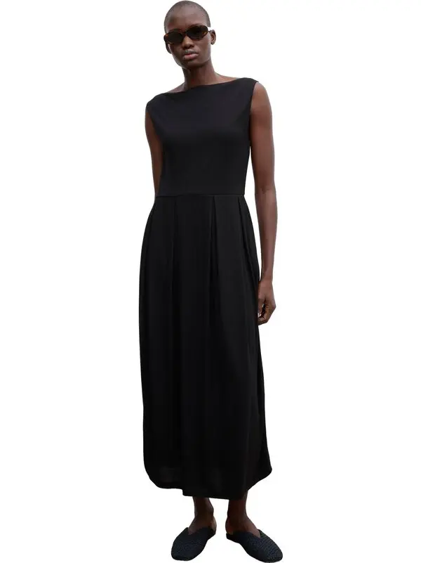 HOUSE OF DAGMAR Square Neck Ankle-length Dress - Black