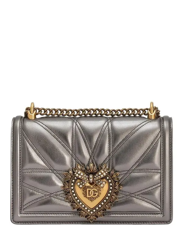 Dolce & Gabbana Medium Devotion Shoulder Bag - Silver