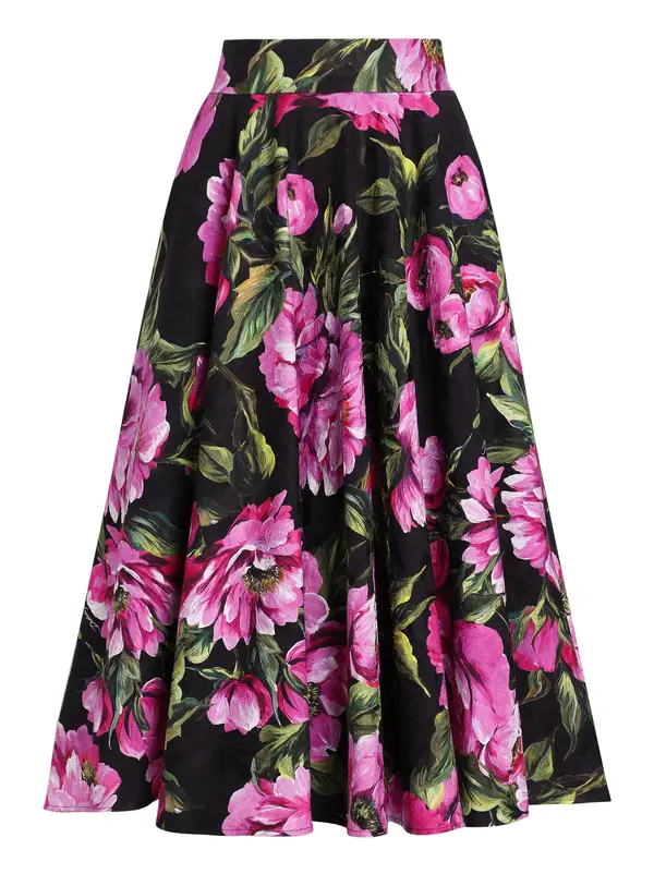 Dolce & Gabbana Peony- Circle Skirt - Print