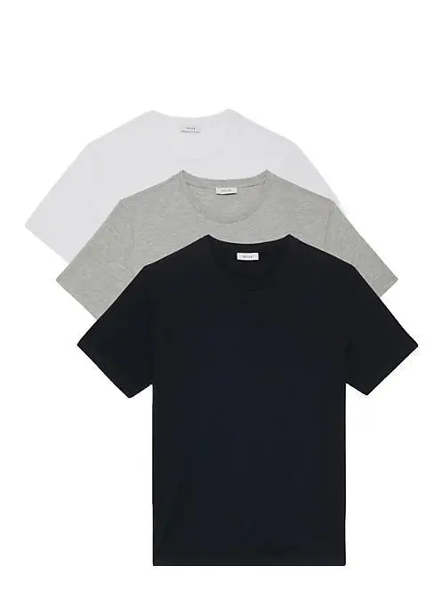 REISS Bless Pack-of-three Cotton T-shirts - Multi