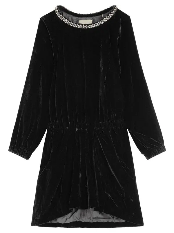 Isabel Marant Beniga Embellished Velvet Midi Dress - Black
