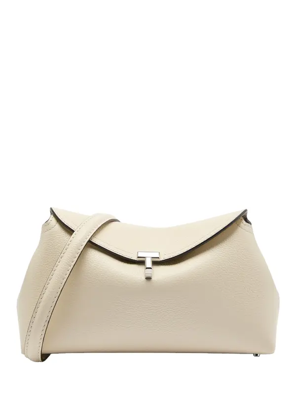 TOTÊME T-lock Grained Leather Clutch - White