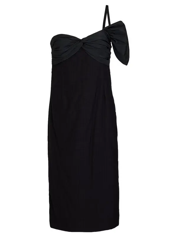 MAISON MARGIELA One-shoulder Midi Dress - Black