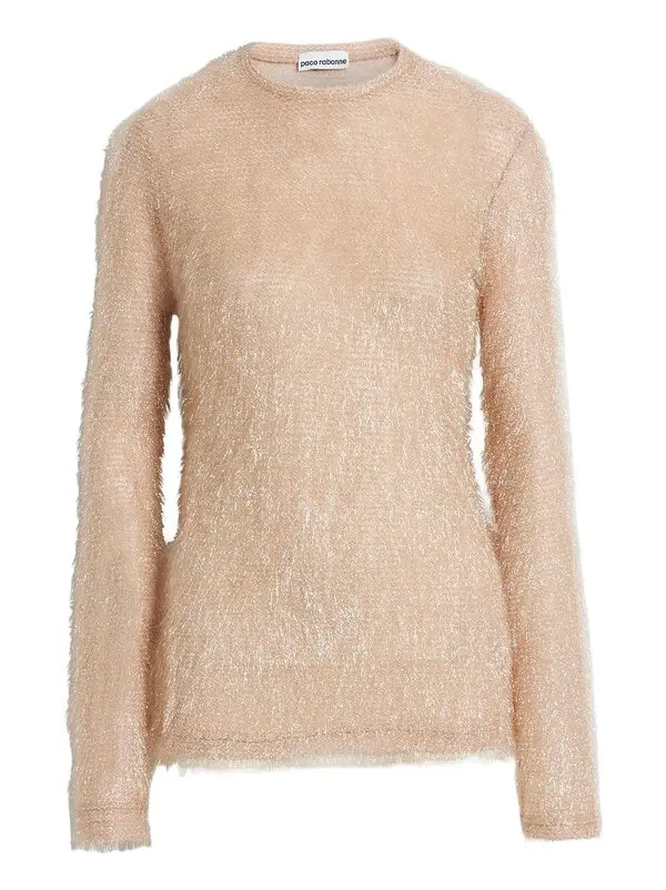 Rabanne Cutout Tinsel Sweater - Blush