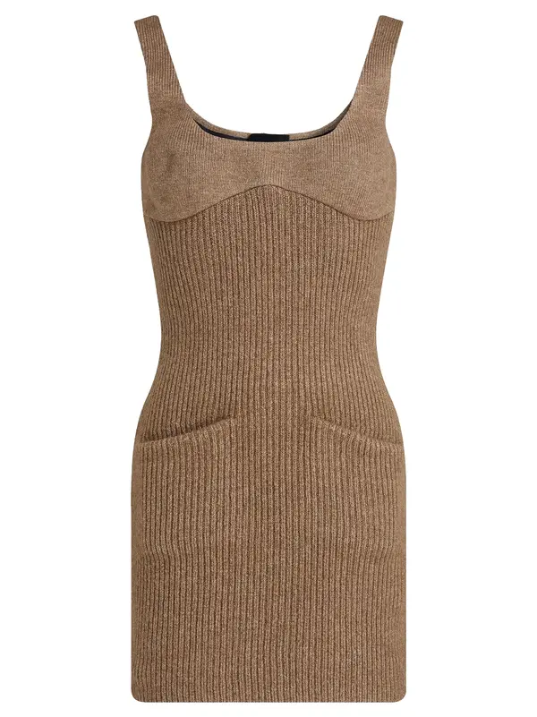 Alexander Wang Mélange Ribbed-knit Mini Dress - Light Brown