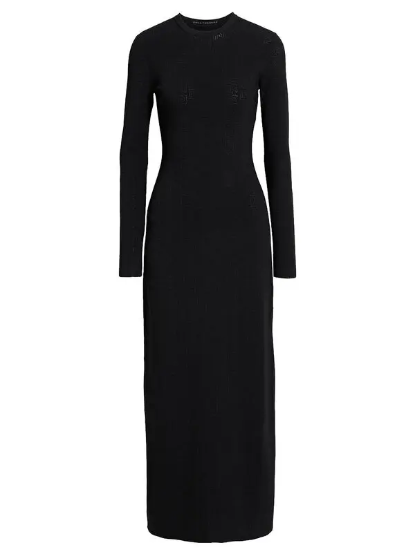 Rabanne Pointelle-knit Maxi Dress - Black