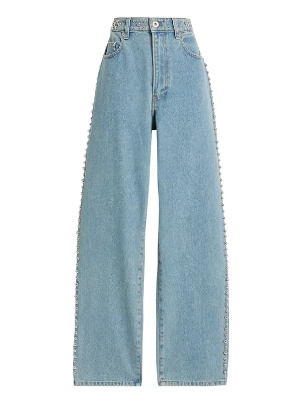 Rabanne Studded Straight-leg Jeans - Light Denim