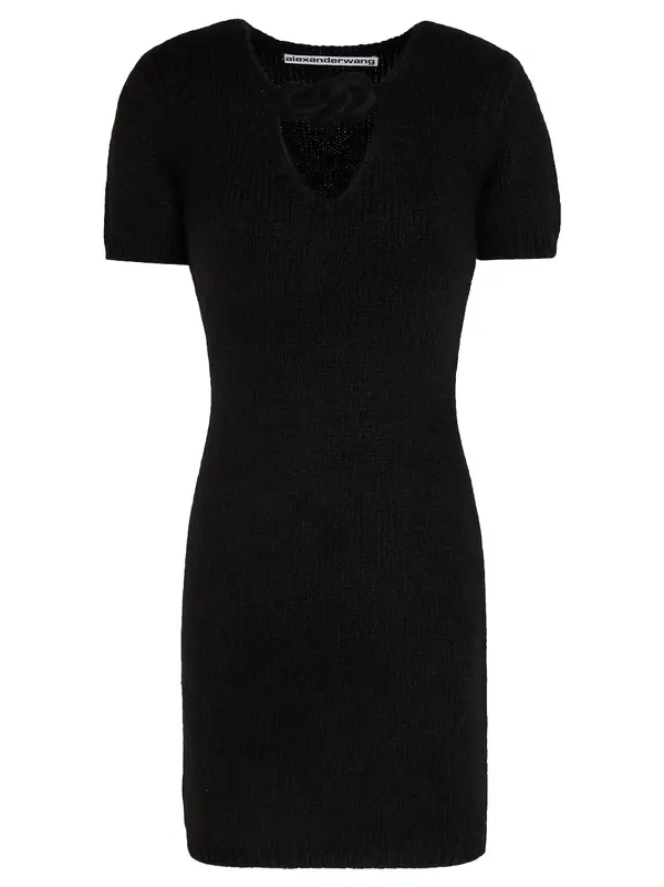 Alexander Wang Ribbed Alpaca-blend Mini Dress - Black
