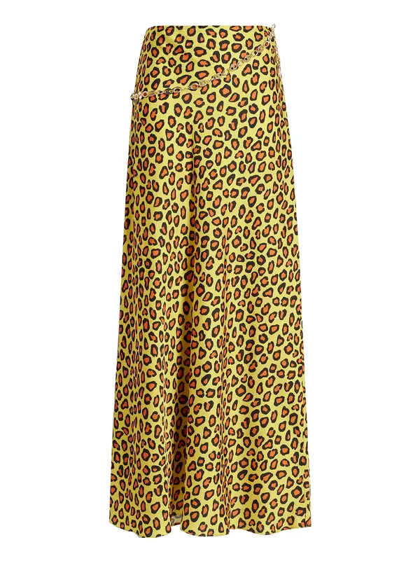 Rabanne Chain-embellished Leopard-print Maxi Skirt - Animal Print
