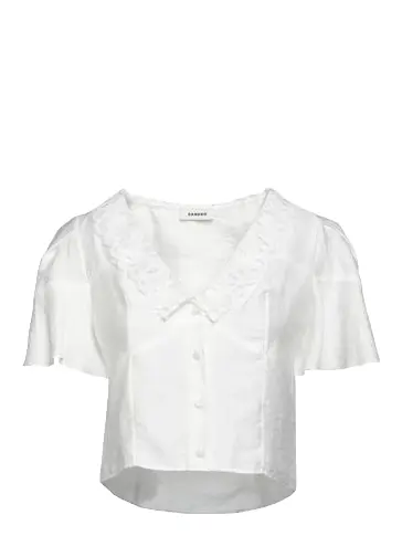 Sandro Lace Woven Shirt - Off White
