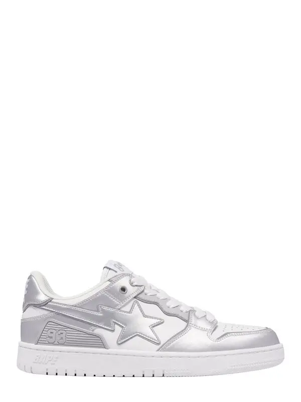 BAPE A Bathing Ape Sk8 Sta #4 Sneakers - White/silver/grey