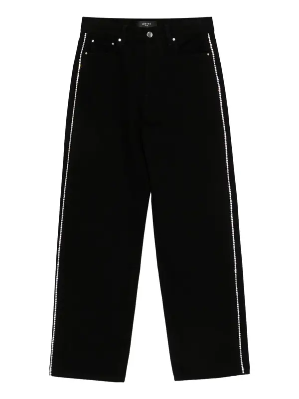 Amiri Crystal Stripe Jeans - Black