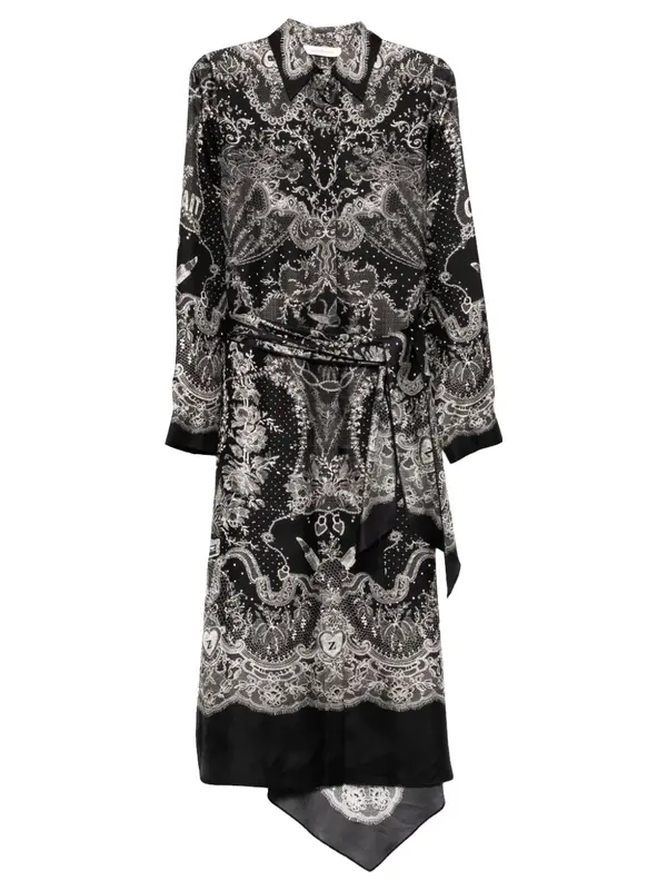 Zimmermann Crush Floral Shirt Dress - Black