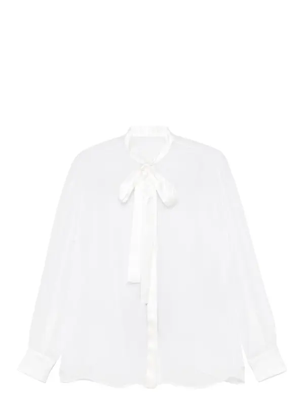 Dolce & Gabbana Chiffon Pussy-bow Shirt - White