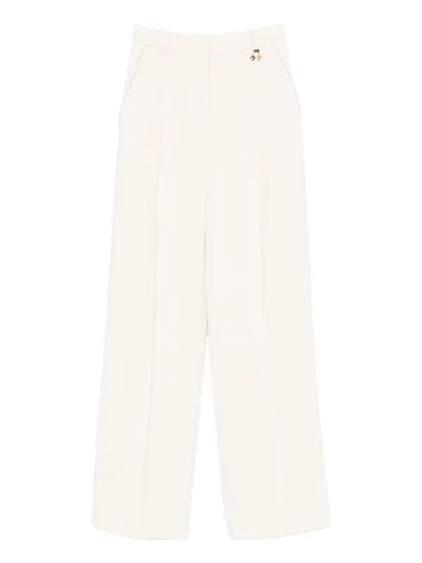 Elisabetta Franchi Crepe Trousers - Neutrals