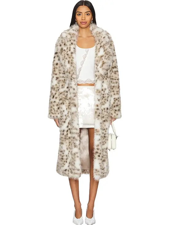 Majorelle X Emma Rose Lola Faux Fur Coat - Snow Leopard