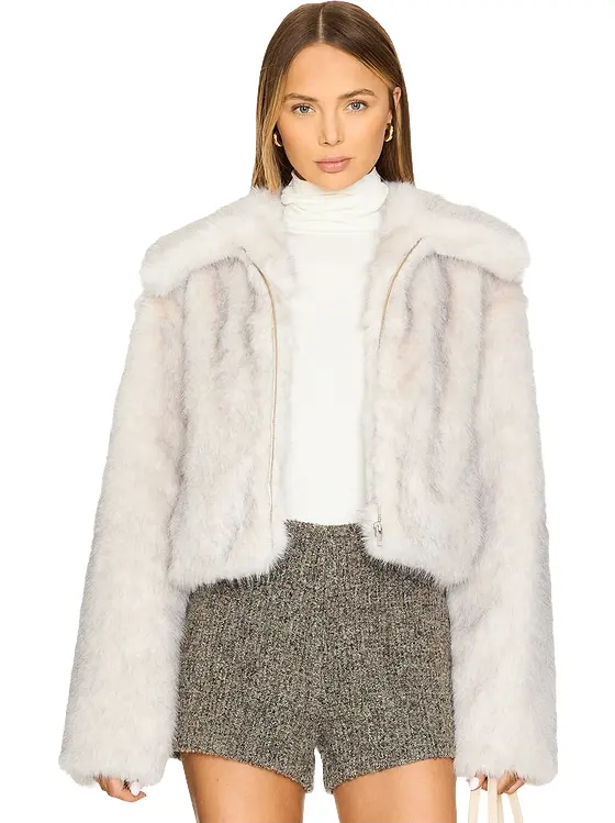 LOVERS AND FRIENDS X Emma Rose Nina Faux Fur Jacket - Ivory