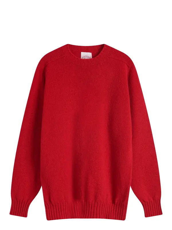 JAMIESON'S OF SHETLAND Crew Knit - Crimson
