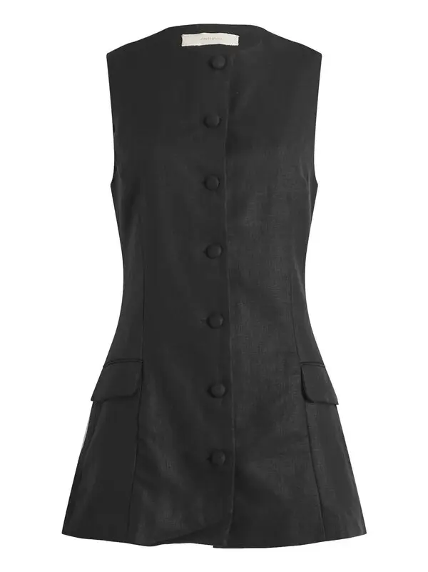 Faithfull The Brand Jane Linen Vest - Black