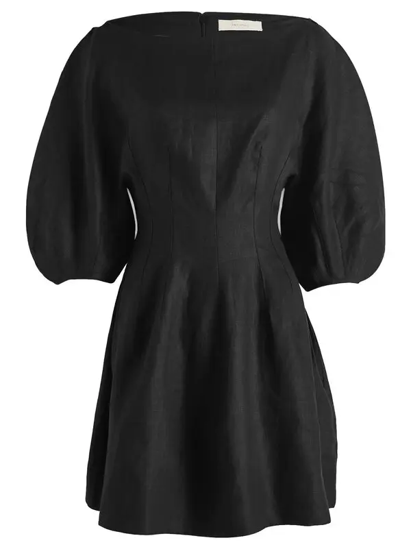 Faithfull The Brand Lowen Linen Mini Dress - Black