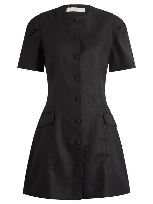 Faithfull The Brand Emma Linen Mini Dress - Black